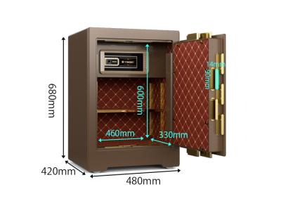 China Dual Intelligent Alarm Commercial Safe Box Solid Steel With 3D Stereo Soft-Roll Leather for sale