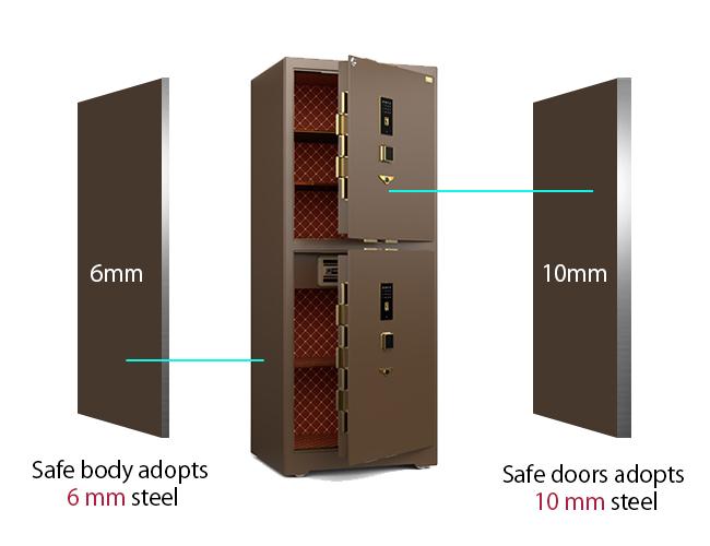 10mm thick solid steel door construction of commercial safe