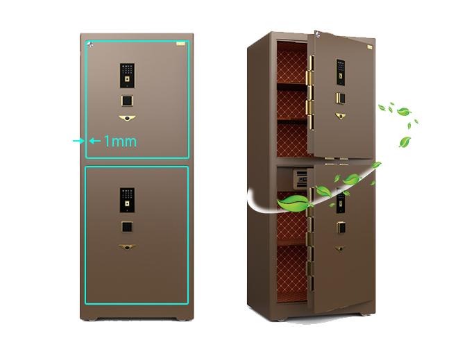 Exterior view of commercial safe showing eco-friendly paint