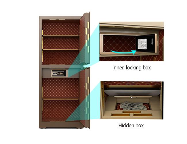 Interior view showing hidden compartment and locking box