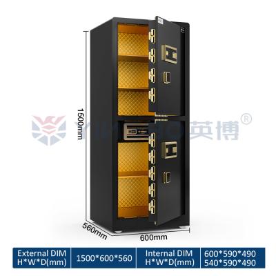 China Dual-Compartment Home Safe Box Dual Alarm Large Private Inner Lock Box for sale