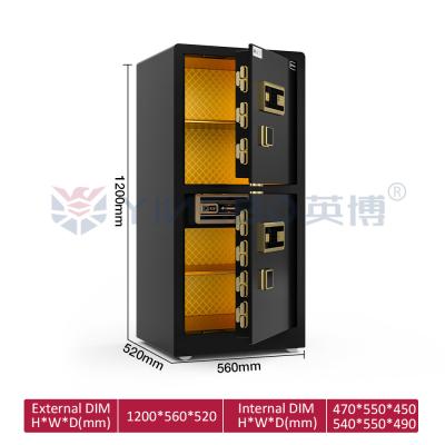 China Patented Double Rows Bolts Home Safe Box Double Door Dual Alarm for sale
