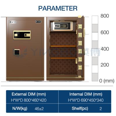 China Heavy Duty Office Security Safe Box Large Biometric Fingerprint Safe With Reinforced Door & Anti-Theft Locking Bolts for sale