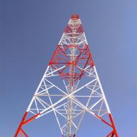 China High Resolution Triangular Radio Telecom 3 Legged Angular Steel Tower 40M/S for sale