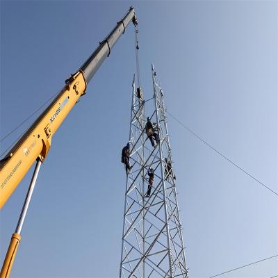 China Stahltruss Turm Konische GSM-Struktur Telekommunikation 4 Beinige Winkelstahlturm zu verkaufen