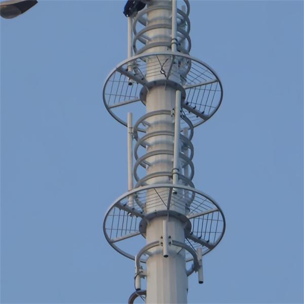 Quality 4g 5g Wireless Microwave Monopole Telecom Tower With Flangle 5m 12m 36m 45m 55m for sale