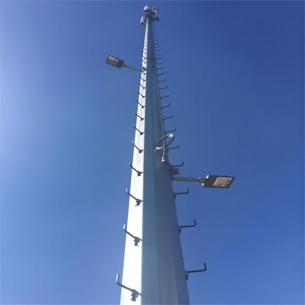 Quality High Self Supporting Round Pole Monopole Steel Tower Gsm Communication Mast for sale