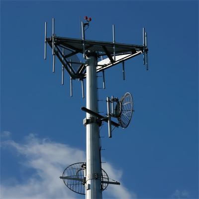 China High Self Supporting Steel Structure Monopole Communication Tower 20m 30m 40m Single Tube Round Pole Gsm for sale