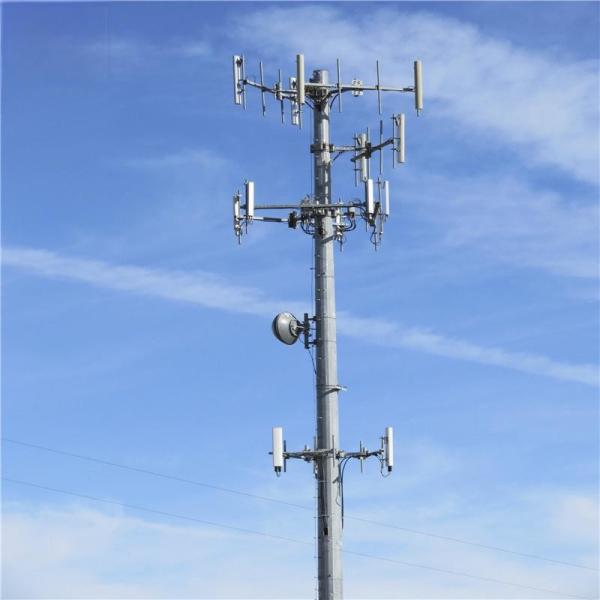 Quality 4g 5g Wireless Microwave Monopole Telecom Tower With Flangle 5m 12m 36m 45m 55m for sale
