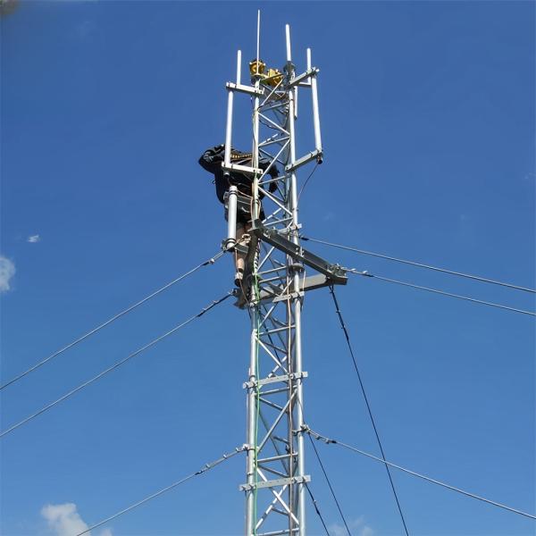Quality 3 Legged Tubular Steel Microwave Guyed Communication Tower 20 - 70Meter for sale