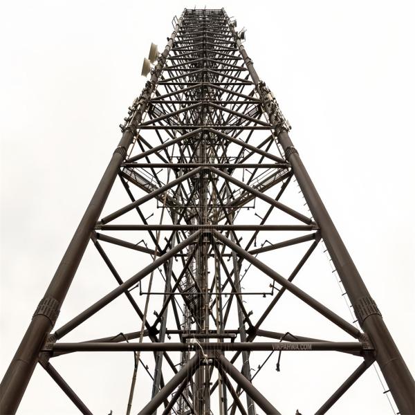 Quality 3 Legs Network Radio 5G Antenna Guyed Wire Tower Triangular Galvanized Steel for sale
