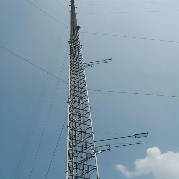 Quality 100 Meter Q345 Q235 Q420 Steel Structure Guyed Pole Tower Antenna Angle Lattice for sale
