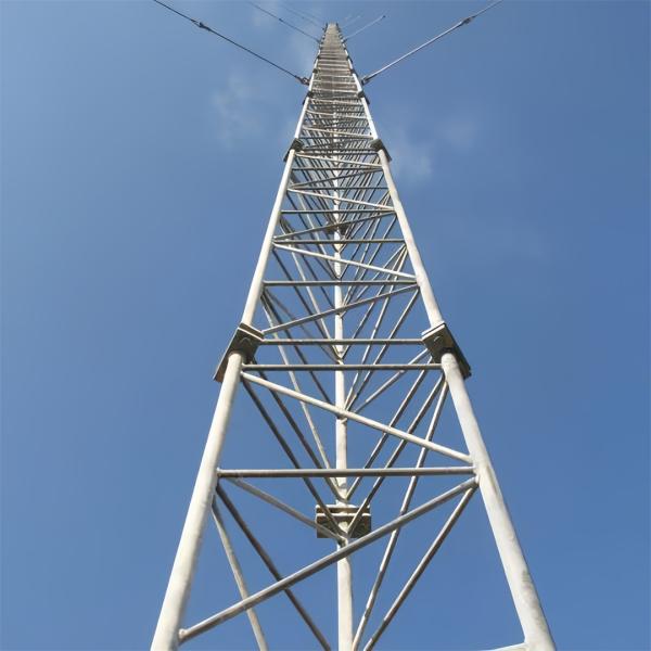 Quality Tubular Steel Telecommunication Guyed Wire Tower For 5G 4G 3G Mast Galvanized for sale