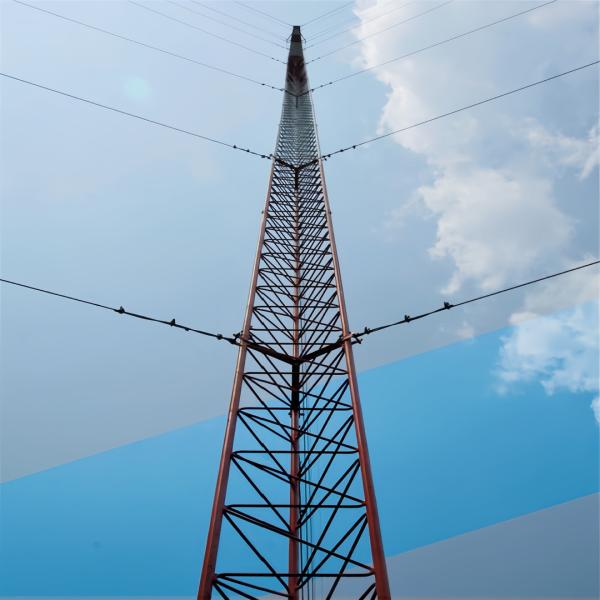 Quality Gsm 20 25m 30M Guyed Wire Tower Triangle Mast Lattice Steel Towers for sale