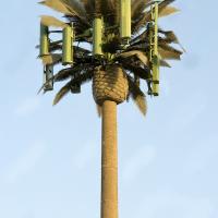 China Galvanized Bionic Telecommunication Monopole Tower / Artificial Tree Cell Towers for sale