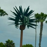China Galvanized Bionic Telecommunication Monopole Tower / Artificial Tree Cell Towers for sale