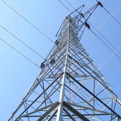 China 35kv dubbelcircuit Pylon Power Electric Transmission Tower gegalvaniseerd staal metalen monopolen toren for sale