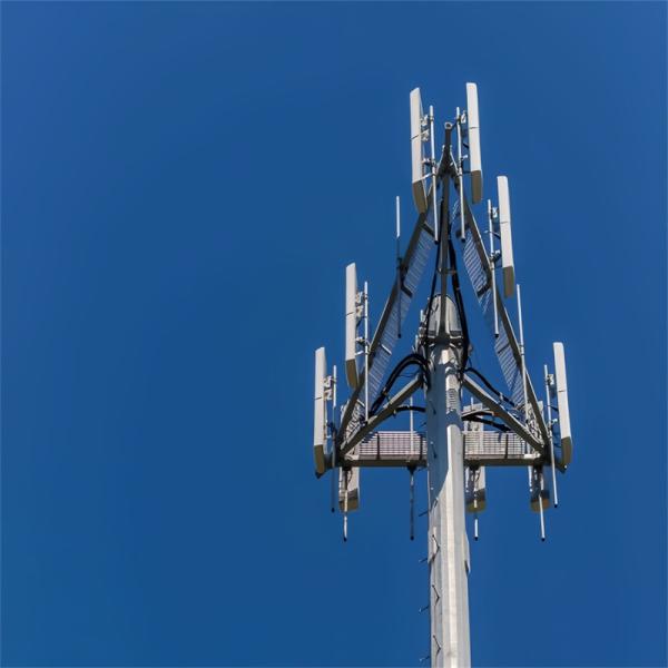 Quality Cell Antenna Telecom Hot Dip Galvanized Monopole Tower 10 -60 M for sale