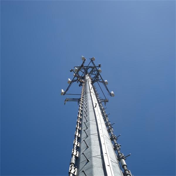 Quality Cell Antenna Telecom Hot Dip Galvanized Monopole Tower 10 -60 M for sale