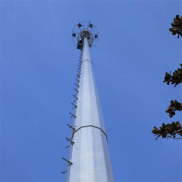 Quality Cell Antenna Telecom Hot Dip Galvanized Monopole Tower 10 -60 M for sale