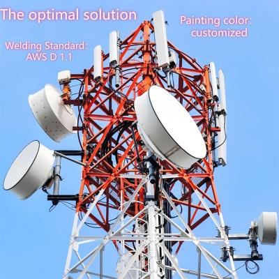 China Four Angle Telecom Tower Carbon Steel 35m LTE Network Rural Areas Wind Resistant for sale
