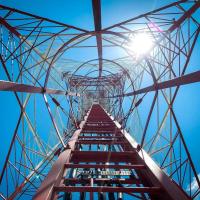 China Four Legged Angular Steel Lattice Tower For Telecommunication for sale