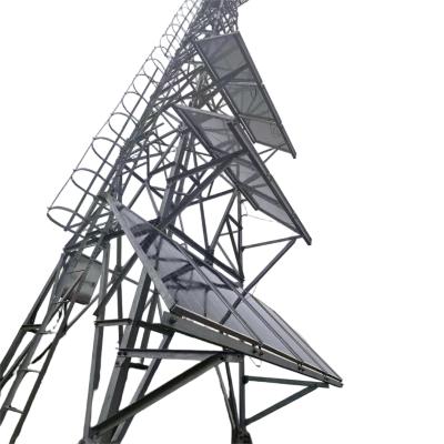 China Off Grid Solar Panel Antenna Tower Galvanized Steel 15 25 35M 5G 4G Wifi Remote Area Telecom Tower for sale
