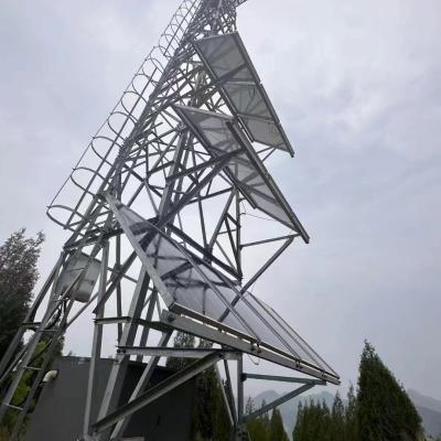 China Battery Backup Solar Panel Antenna Tower Galvanized Steel 15 25 30M 5G 4G Emergency Telecom Tower for sale