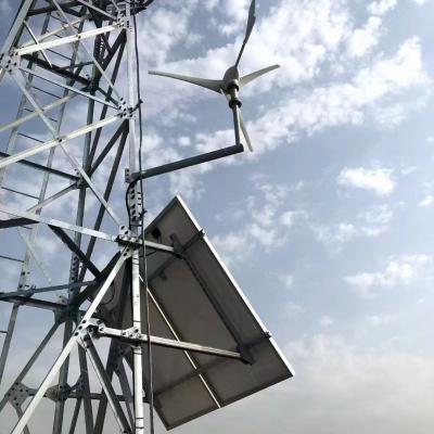 China Solar Powered Antenna Tower With Battery Backup Galvanized Steel 22 32 42M 4G 5G Telecom Mast for sale
