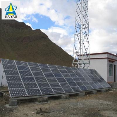 China 15 22 38M 4 Legged Angular Off-Grid Solar Lattice Telecom Tower with Galvanized Steel and Battery Backup for Emergency Communication for sale
