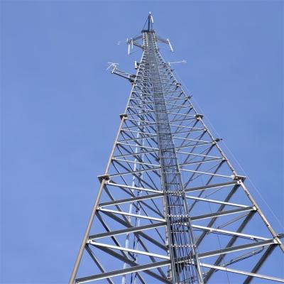 China 100FT 3-Tube Steel Communication Tubular BTS Radio Antenna Tower HDG for Telecom Base Station for sale