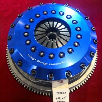 Cina Kits di frizione a doppio disco per corse adatti a Toyota 1JZ 24T Blu scuro 215mm Placca di attrito in vendita