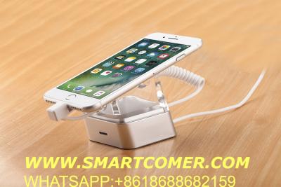 China Tenedores antirrobo del teléfono móvil de la alarma del ASISTENTE para las tiendas al por menor con el sensor de la alarma y el cable de carga en venta