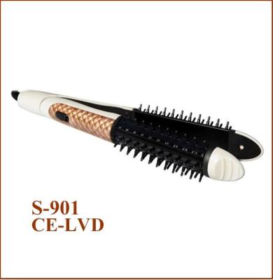 China 110-240V Spiral Curl Ceramic Curling Iron Hair Curler Hair Flat Iron in one for sale