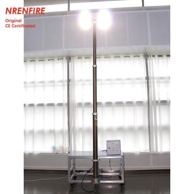 China 4.6m pneumatic telescopic mast light tower-inside wires-4x60W LED-remote control-for mobile light tower or solar tower en venta