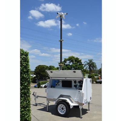 China mobile solar trailer mounted lockable telescoping pneumatic mast aluminum mast 4.5m height for sale