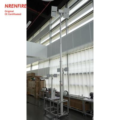 China Torre de iluminación telescópica neumática de 6 m para camión de bomberos - unidad pan-tilt - control remoto en venta