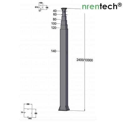 China 10m galvanized crank telescopic mast- NR-G2400-10000 for sale