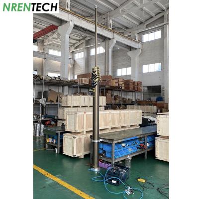 China 12 m Aluminium-Mobilteleskopmast 30 kg Nutzlasten 2,55 m geschlossene Höhe pneumatisches Heben zu verkaufen