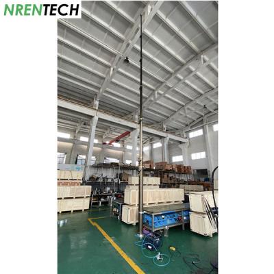 China 12 m Aluminium-Teleskopmast 30 kg Nutzlasten 2,55 m geschlossene Höhe - pneumatisches Heben zu verkaufen