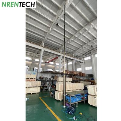 China 12 m Aluminium-Teleskopmast 30 kg Nutzlasten 2,55 m geschlossene Höhe für Antennen-pneumatisches Heben zu verkaufen