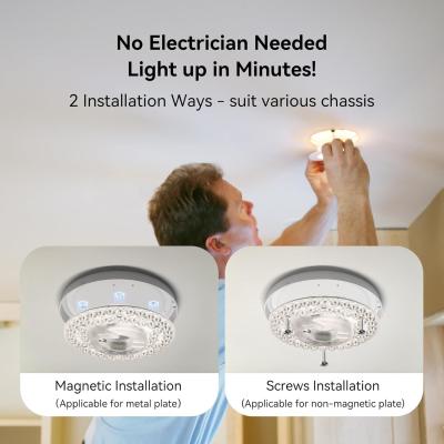 China 4.92” Universal Ceiling Fan Led Light Replacement for Ceiling Fan Flush Mount Ceiling Light, 18W 3CCT 3000K 4000K 6000K 1500LM CRI90 Dimmable Affordable Solution for Hampton Bay Harbor Breeze Hunter for sale