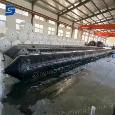 China Zwarte Airbag voor zwaar tillen Palet Pakket ISO 14409 Standaard opblaasbare Airbag met reparatiepakketten for sale