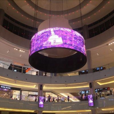 China P2.5 Commercial LED Display Screen Flexible Cylinder Round 3D Video for sale