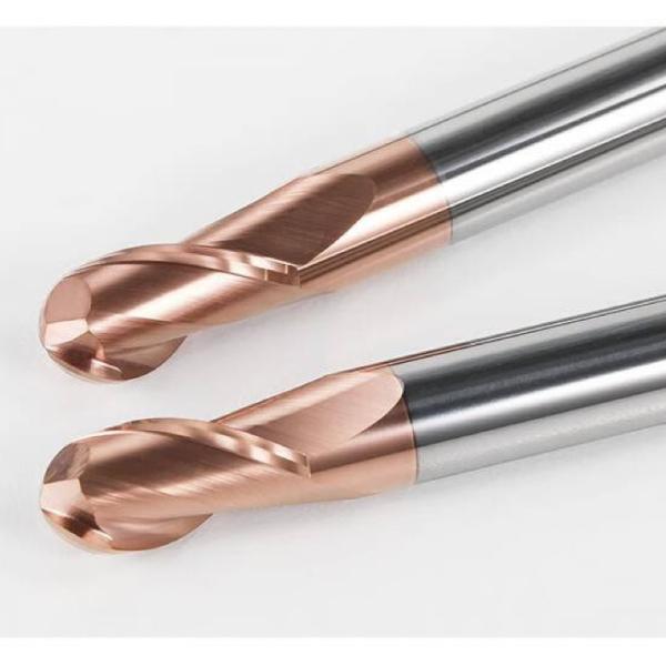 Quality 10mm Dia R5*10*20*10*75 2Flutes TiAISiN Carbide Ball Nose End Mill For Carbon for sale