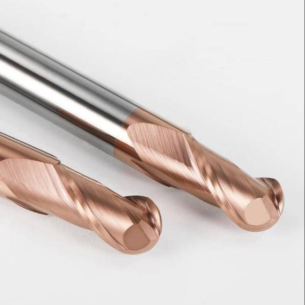 Quality 10mm Dia R5*10*20*10*75 2Flutes TiAISiN Carbide Ball Nose End Mill For Carbon for sale