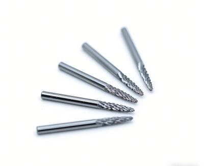 China Solid Carbide Rotary Burr SF-43, 1/8-Inch Diameter, Tree Shape With Pointed End, Double Cut For Steel for sale