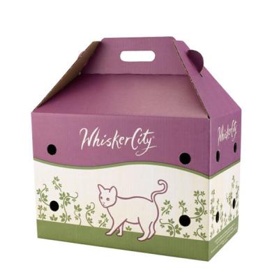 China Litho Color Printed Pet Carrier Box Made of Corrugated Board for sale