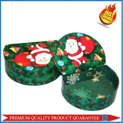 China Christmas Santa Claus custom artwork cmyk matt lamination D shape paper gift box for sale