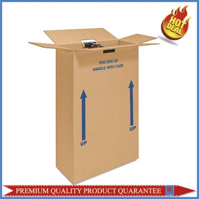 China color print logo wardrobe corrugated packaging box with metal bar for sale